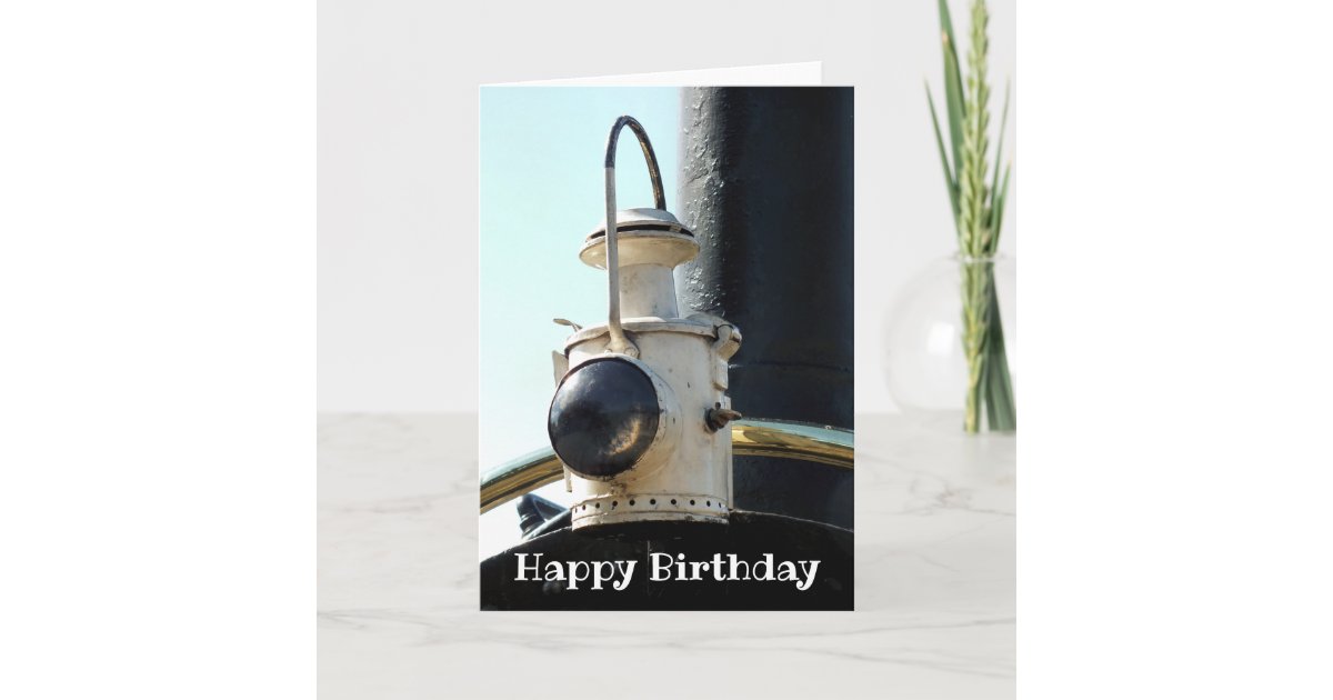 STEAM TRAIN LAMP CARD | Zazzle