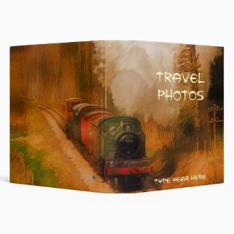 Steam Train Locomotive Travel Photo Album (Binder) 3 Ring Binder | Zazzle