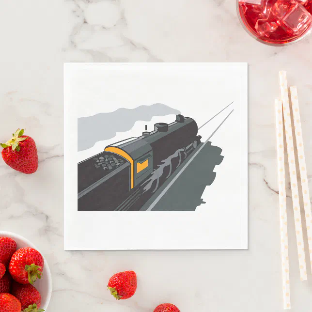 Steam Train Napkins | Zazzle