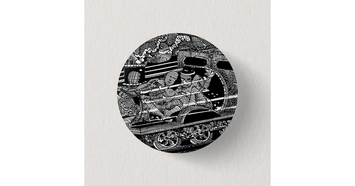STEAM TRAIN PINBACK BUTTON | Zazzle