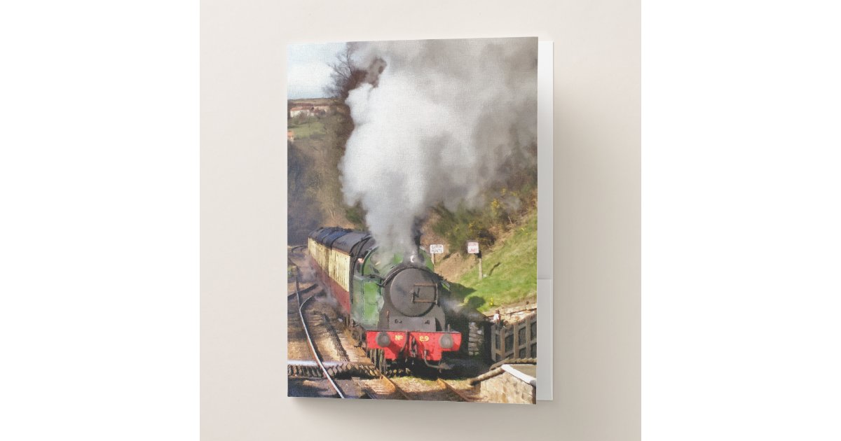 STEAM TRAIN POCKET FOLDER | Zazzle