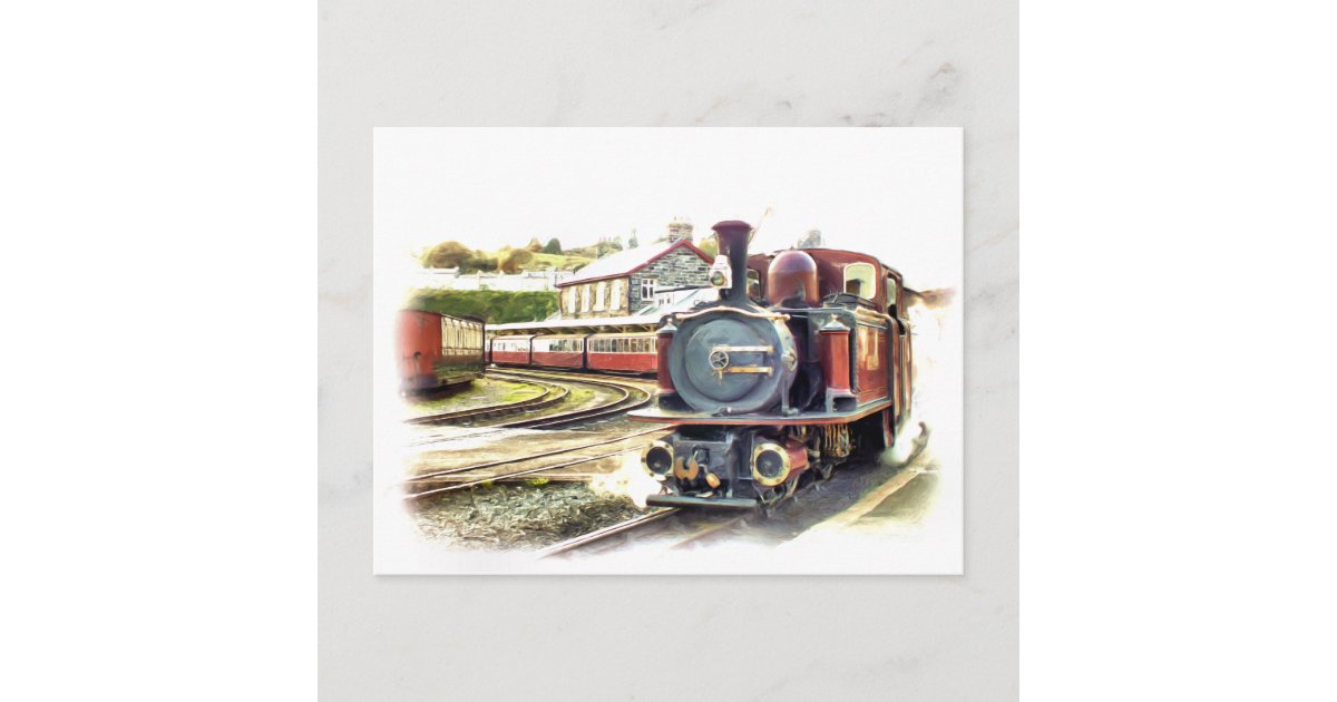 STEAM TRAIN POSTCARD | Zazzle