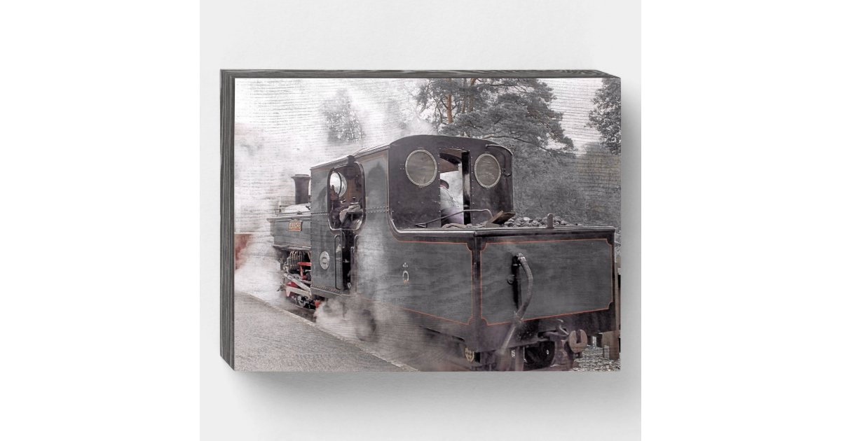 STEAM TRAIN WOODEN BOX SIGN | Zazzle