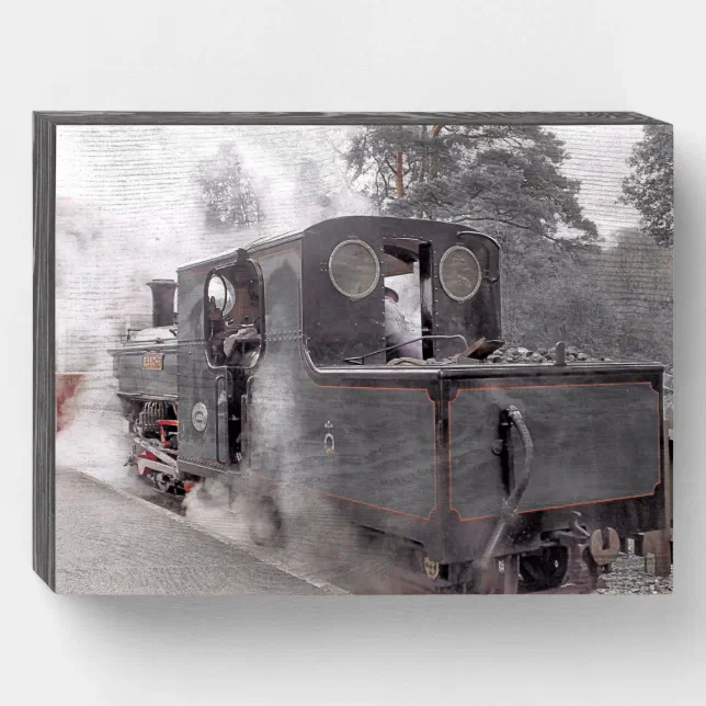 STEAM TRAIN WOODEN BOX SIGN | Zazzle