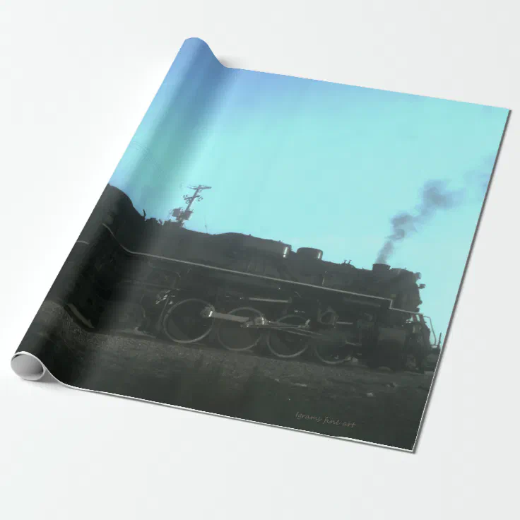 Steam train wrapping paper | Zazzle