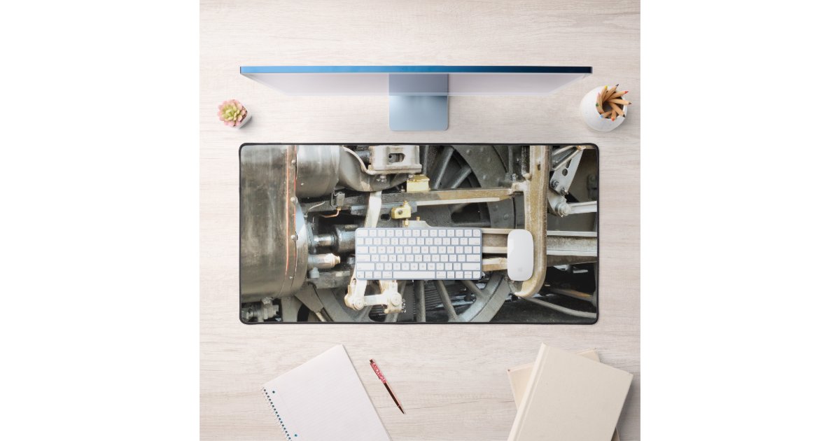 STEAM TRAINS DESK MAT | Zazzle