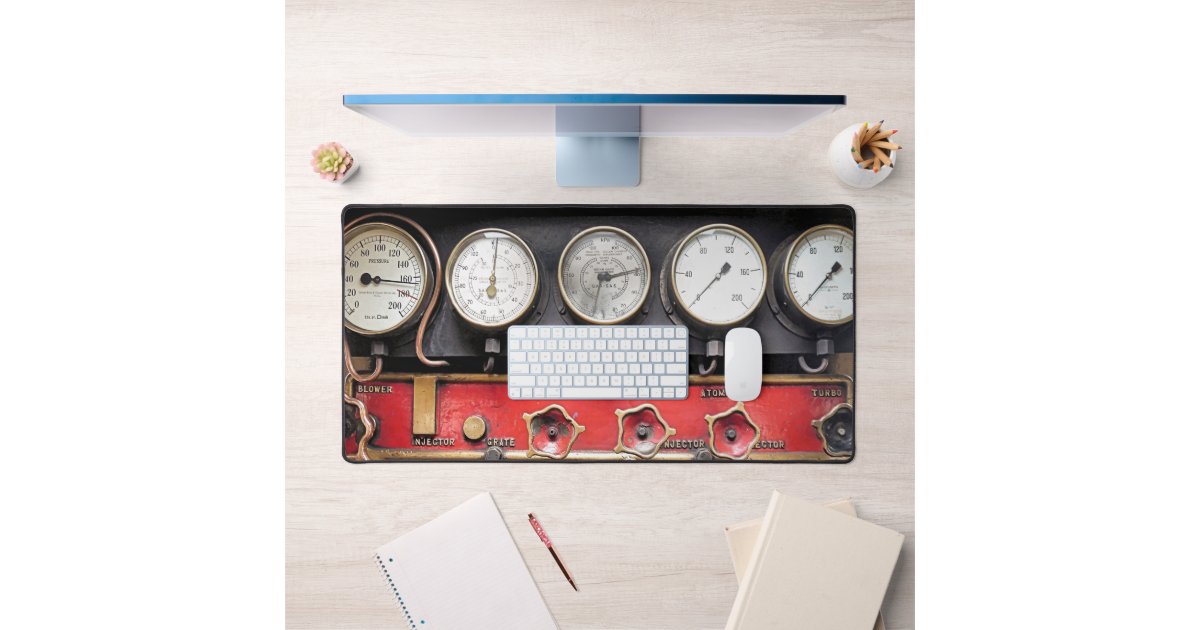STEAM TRAINS DESK MAT | Zazzle