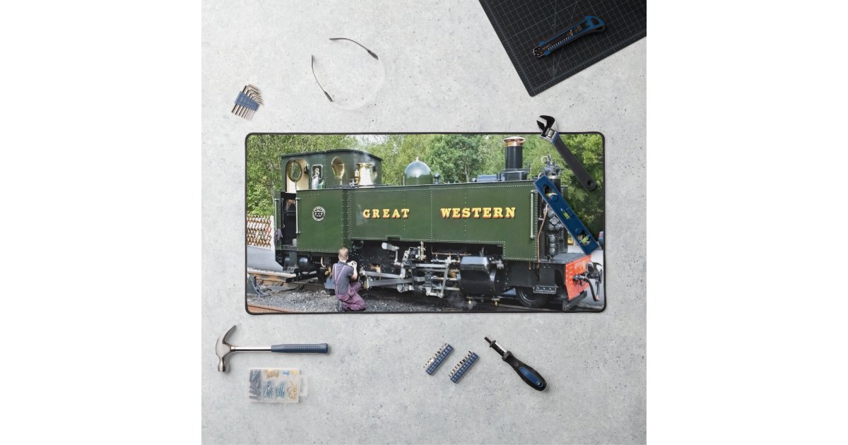 STEAM TRAINS DESK MAT | Zazzle