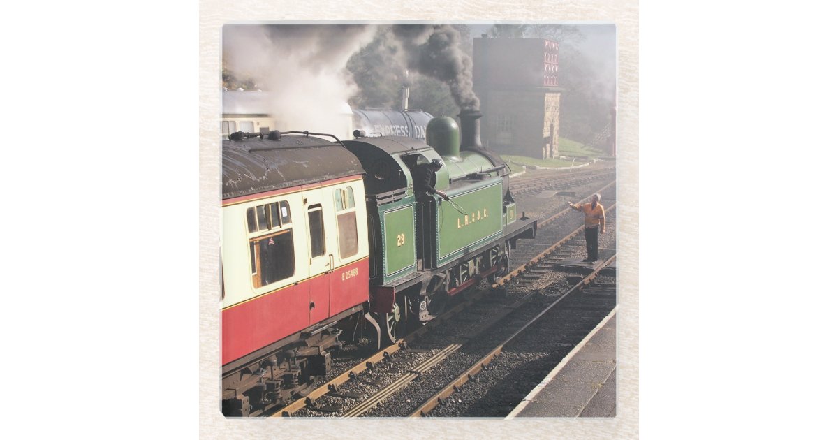 STEAM TRAINS GLASS COASTER | Zazzle