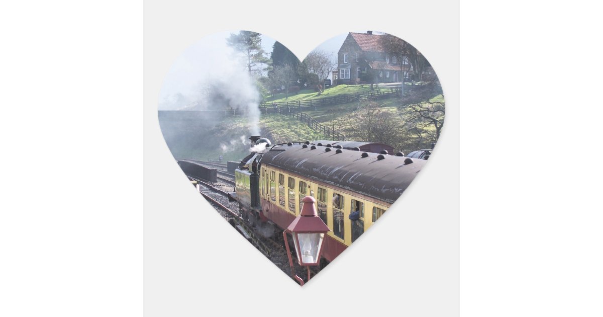 STEAM TRAINS HEART STICKER | Zazzle