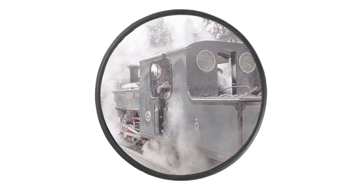 STEAM TRAINS HOCKEY PUCK | Zazzle
