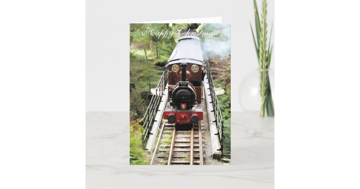 STEAM TRAINS HOLIDAY CARD | Zazzle