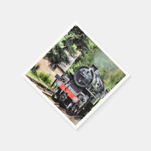 STEAM TRAINS PAPER NAPKINS | Zazzle
