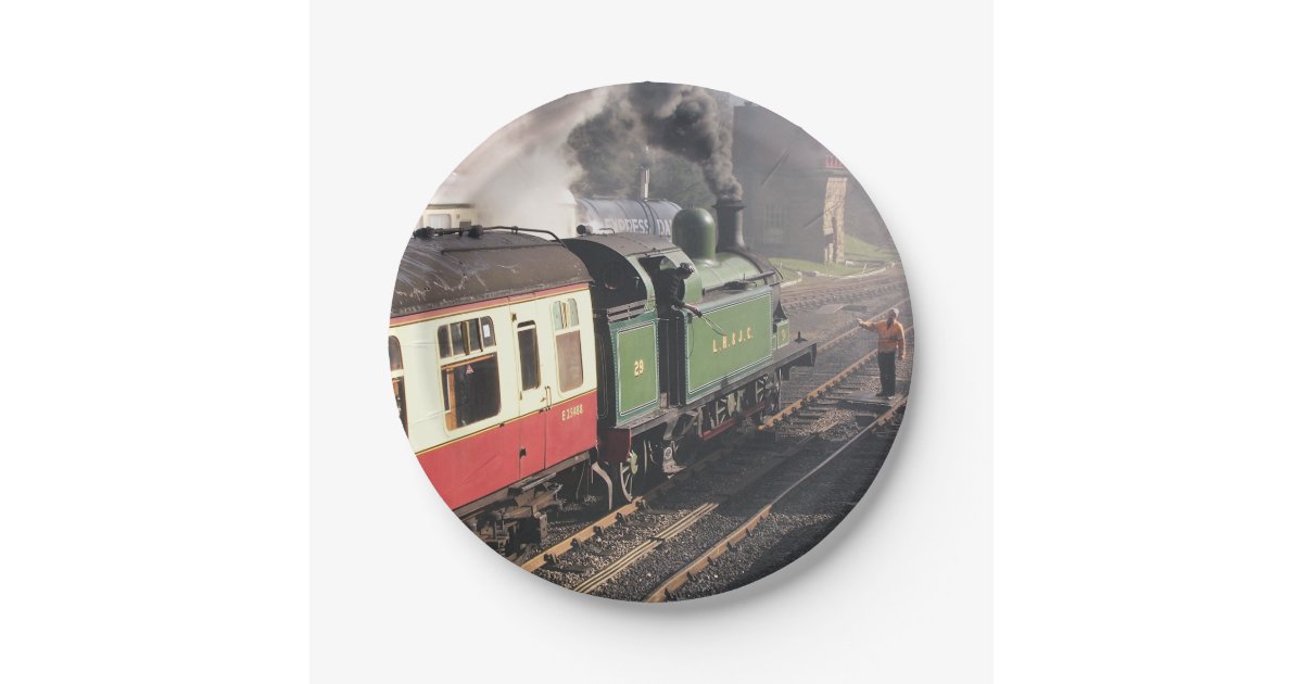 STEAM TRAINS PAPER PLATES | Zazzle