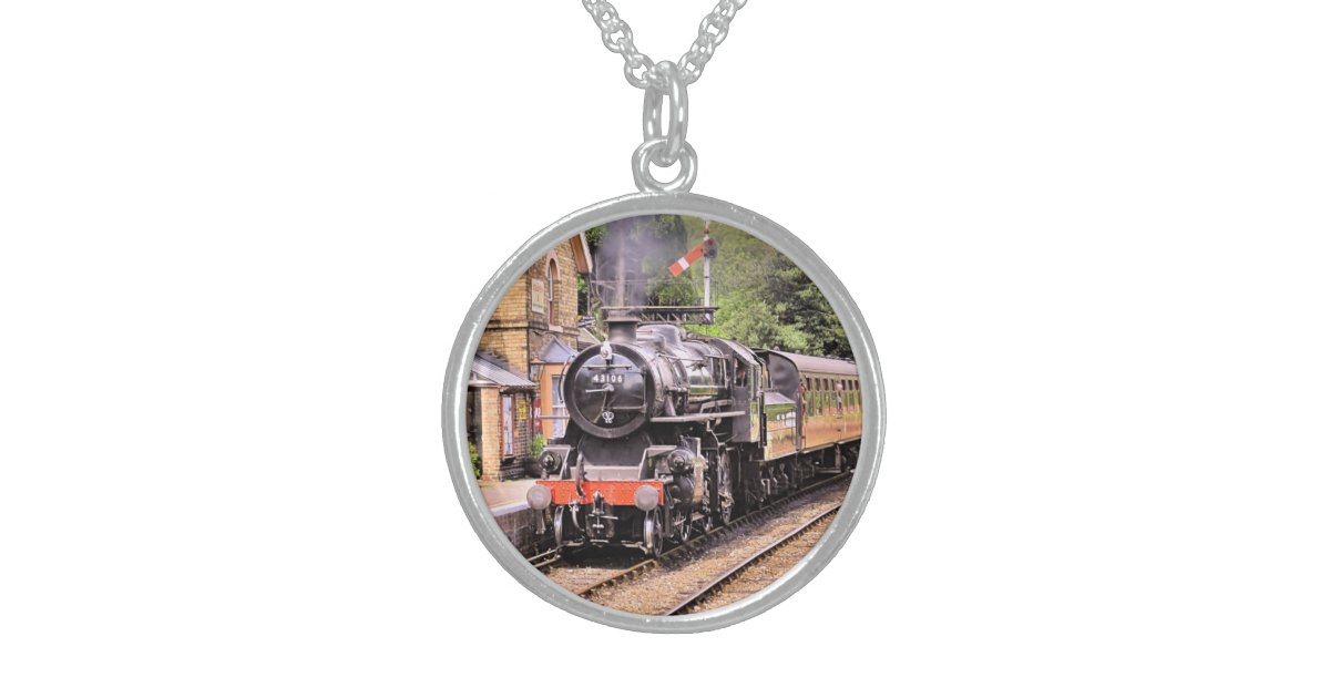 STEAM TRAINS STERLING SILVER NECKLACE | Zazzle