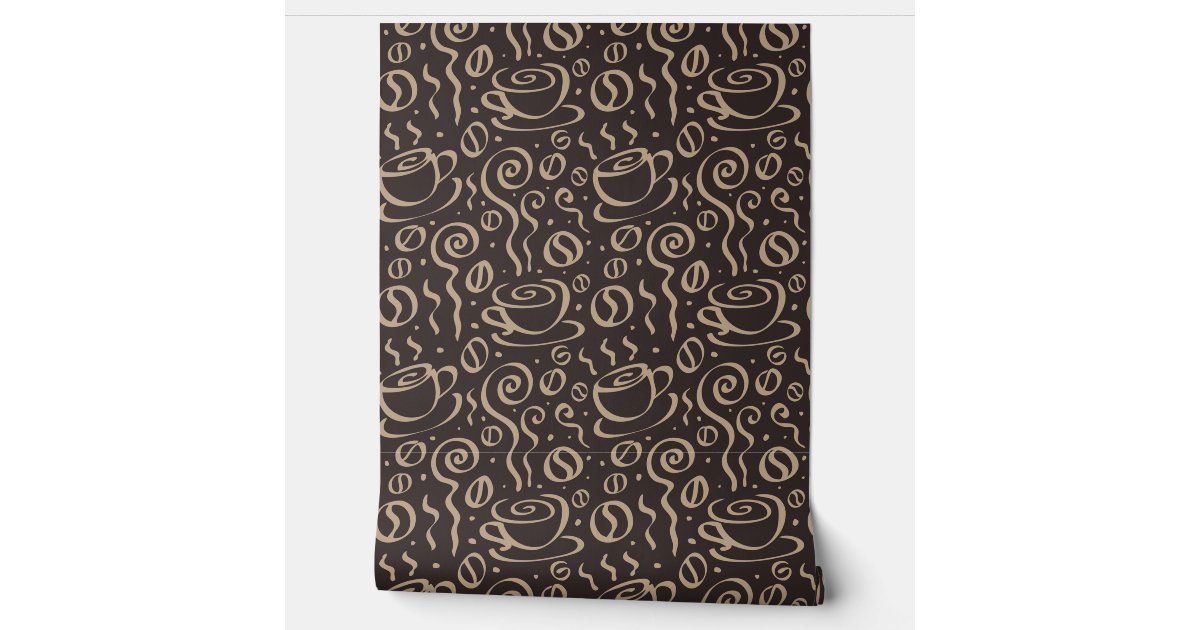 Steaming Coffee Cup Pattern Wallpaper | Zazzle