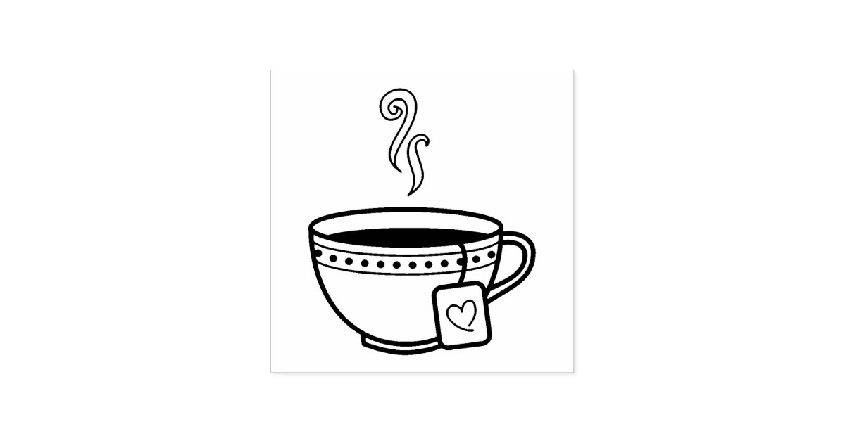 Steaming Cup of Tea Rubber Stamp | Zazzle.com