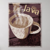 Steaming Rustic Java Mug Poster | Zazzle
