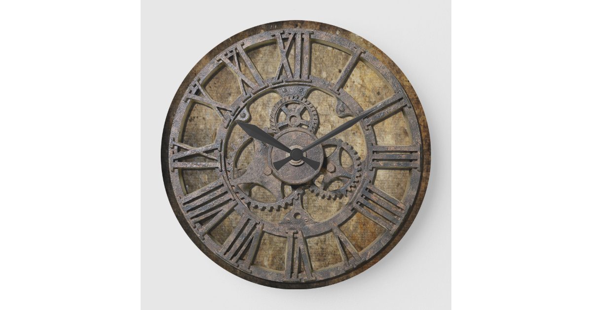 Steampunk 1 large clock | Zazzle