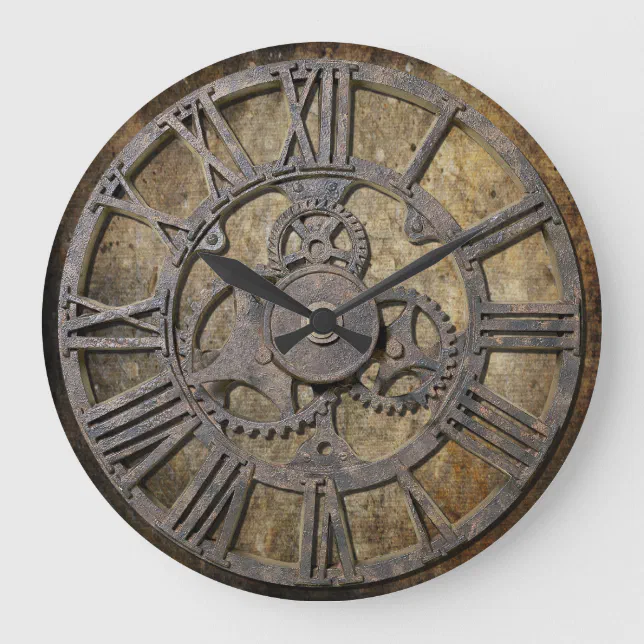 Steampunk 1 large clock | Zazzle