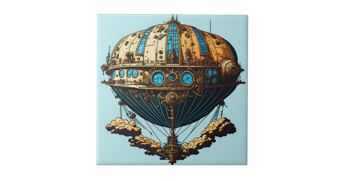 Steampunk Airship Dreams Ceramic Tile | Zazzle