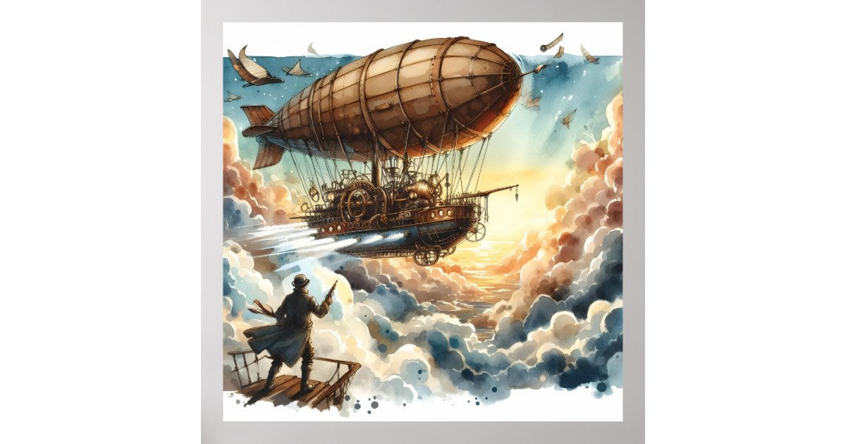 Steampunk Airship Poster | Zazzle