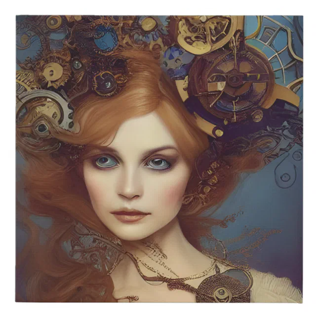 Steampunk Alice Stunning Fantasy Portrait Faux Canvas Print | Zazzle