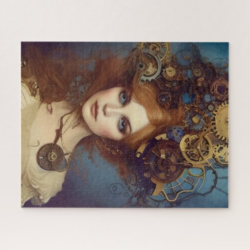 Steampunk Alice Stunning Fantasy Portrait Jigsaw Puzzle | Zazzle