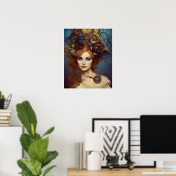 Steampunk Alice Stunning Fantasy Portrait Poster | Zazzle