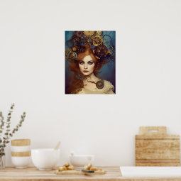 Steampunk Alice Stunning Fantasy Portrait Poster | Zazzle