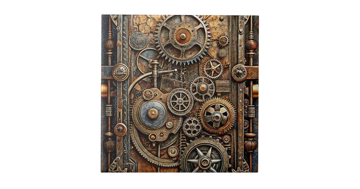 Steampunk Art Ceramic Tile | Zazzle