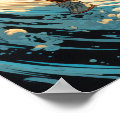 Steampunk Astronaut Surfing in Sci-Fi Surrealism P Poster | Zazzle