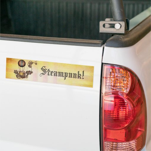 Steampunk Balloon Antique Yellow Bumper Sticker | Zazzle