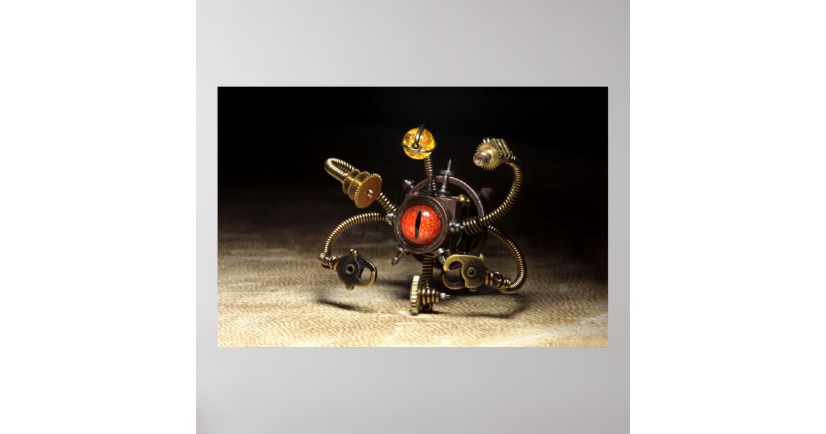 Steampunk Beholder Robot Poster | Zazzle