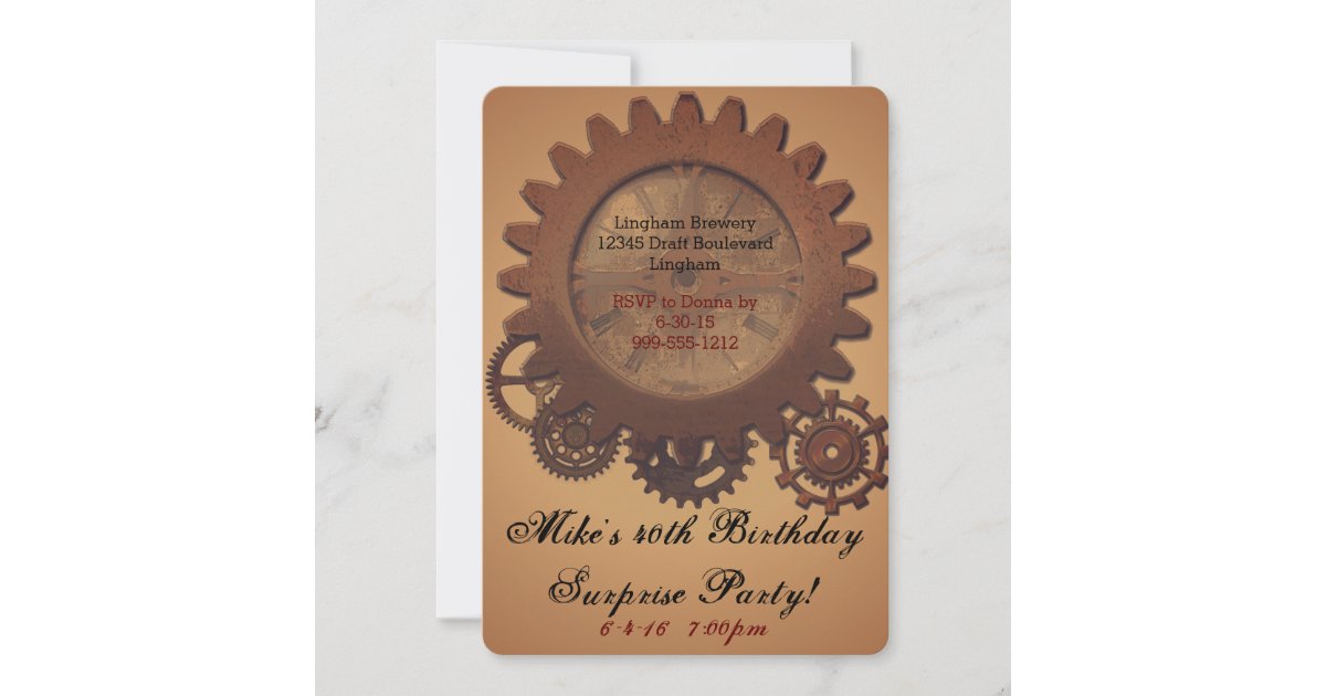 Steampunk Birthday Invites | Zazzle