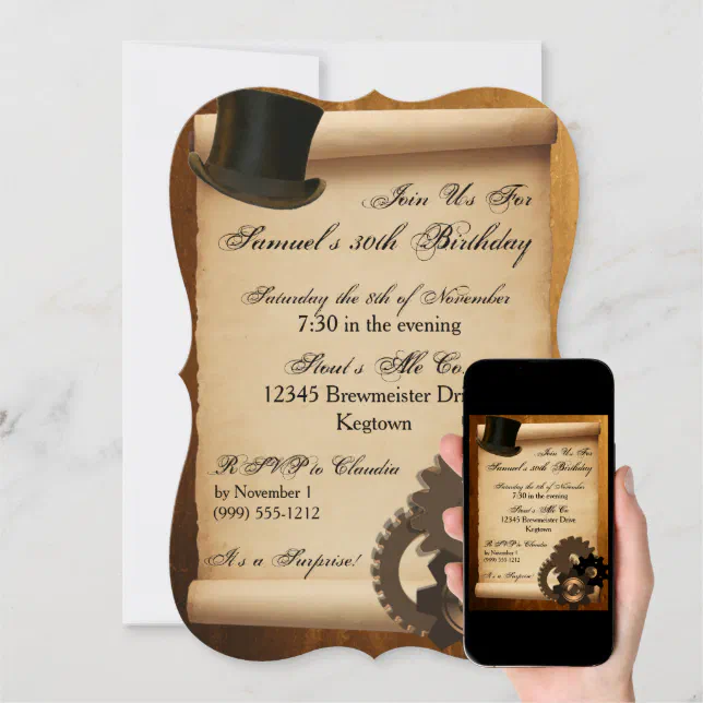 Steampunk Birthday Party Invitation | Zazzle