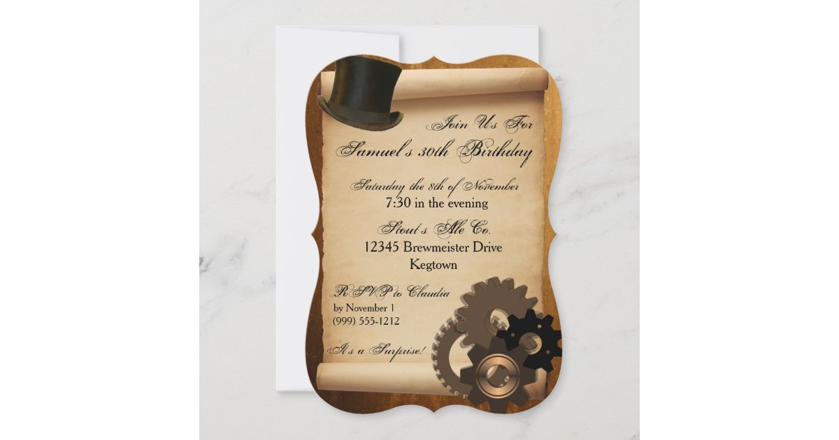 Steampunk Birthday Party Invitation | Zazzle