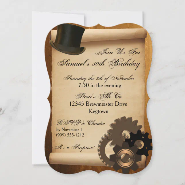 Steampunk Birthday Party Invitation | Zazzle