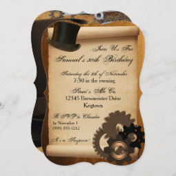 Steampunk Birthday Party Invitation | Zazzle