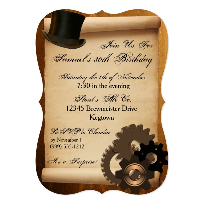 Steampunk Birthday Party Invitation | Zazzle.com