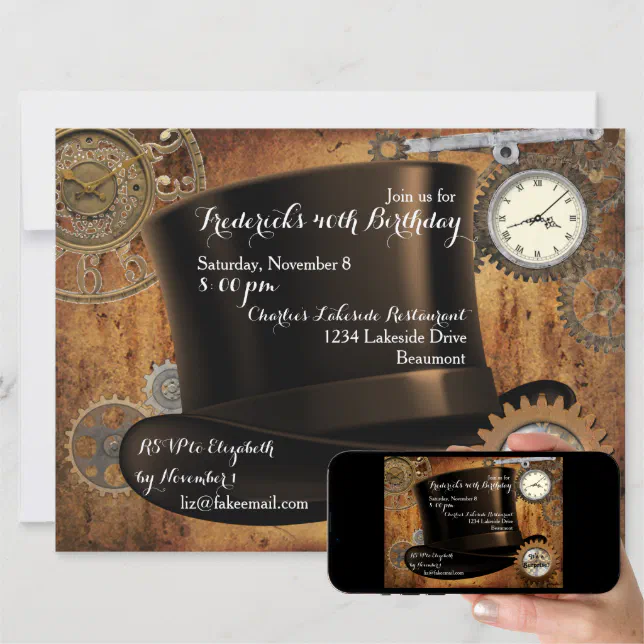 Steampunk Birthday Party Invitation | Zazzle