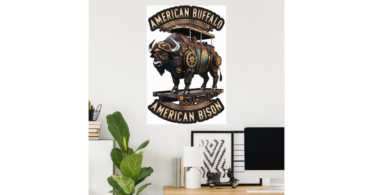 Steampunk Buffalo Poster | Zazzle