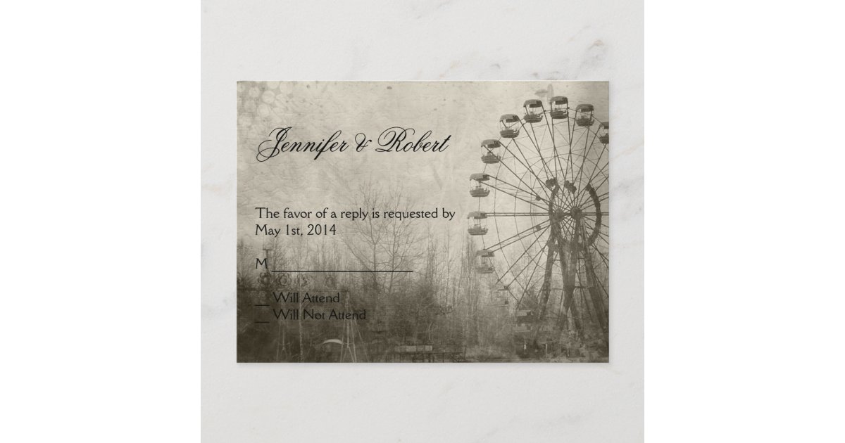 Steampunk Carnival Top Hat RSVP Postcard | Zazzle