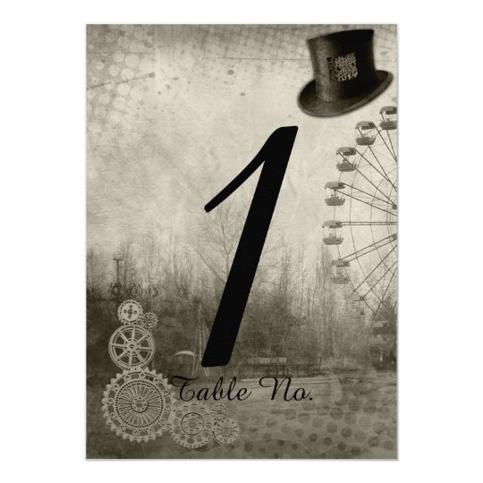 Steampunk Carnival Top Hat Wedding Table Number | Zazzle.com