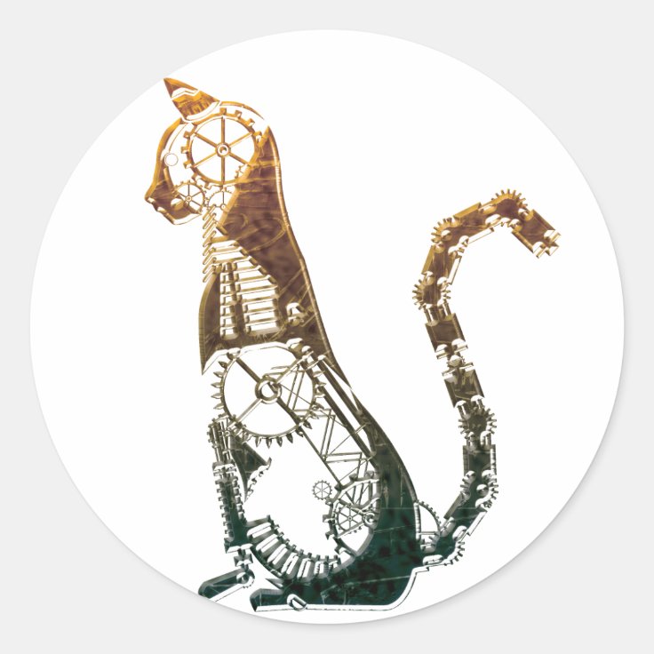 Steampunk cat stickers | Zazzle