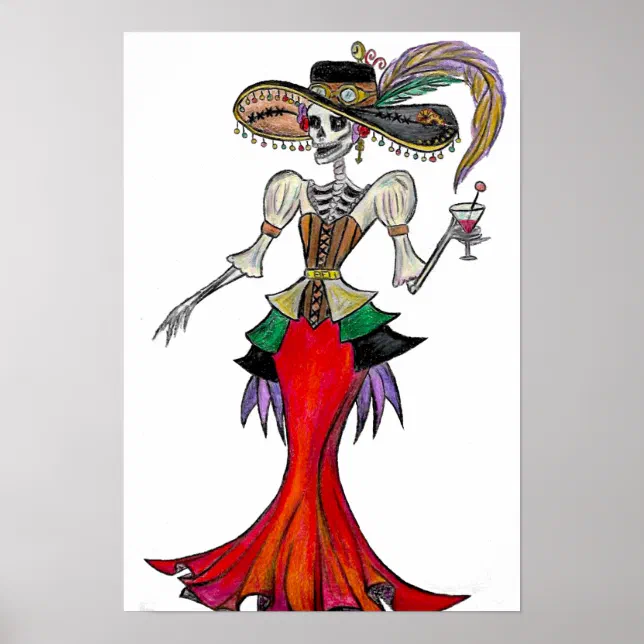 Steampunk Catrina, Dia de los Muertos poster | Zazzle