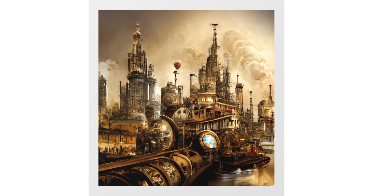 Steampunk City Floor Decals | Zazzle