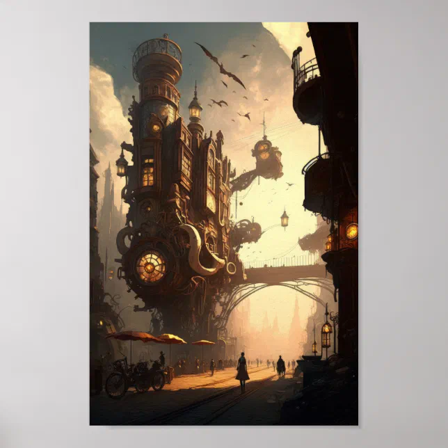 Steampunk City Poster | Zazzle