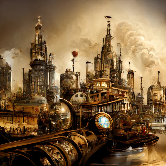 Steampunk City Thank You Card | Zazzle