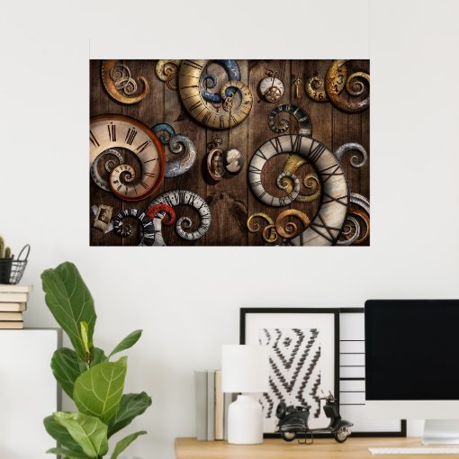 Steampunk - Clock - Time machine Poster | Zazzle